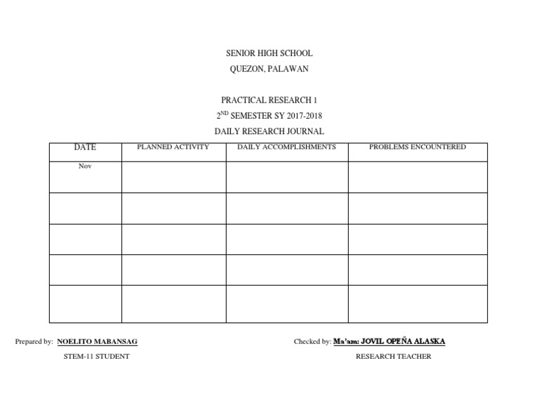 Senior High School Research Journal | PDF