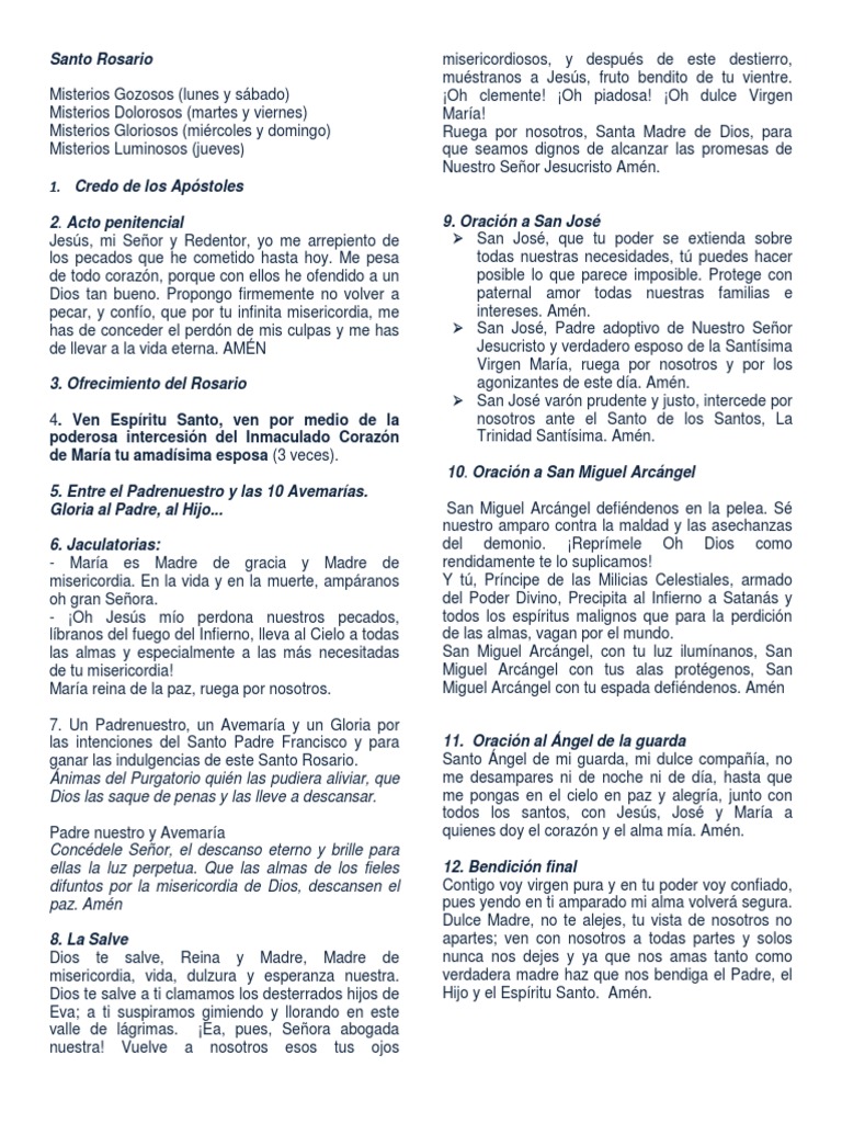 Una guía completa para rezar el Santo Rosario | PDF | María, madre de Jesús | orador del Señor