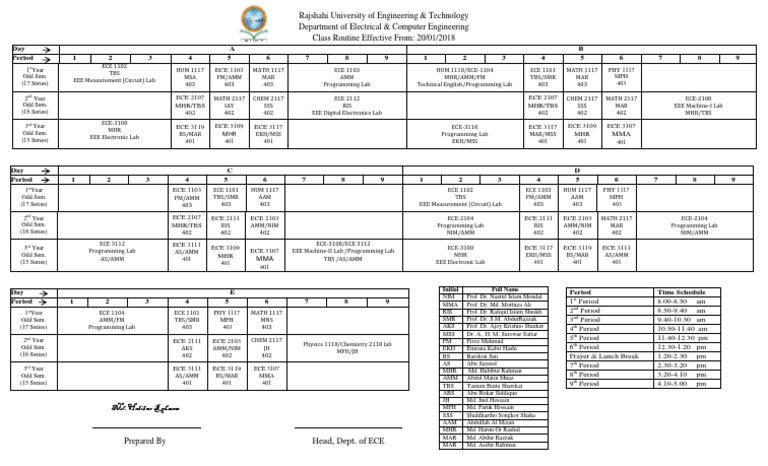 Class Routine Batch 15 +16+17 | PDF