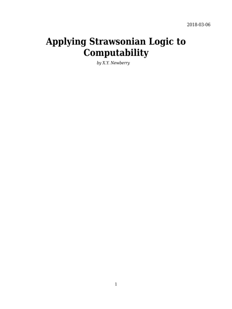 Applying Strawsonian Logic To Computability | PDF | Mathematical Proof | Contradiction