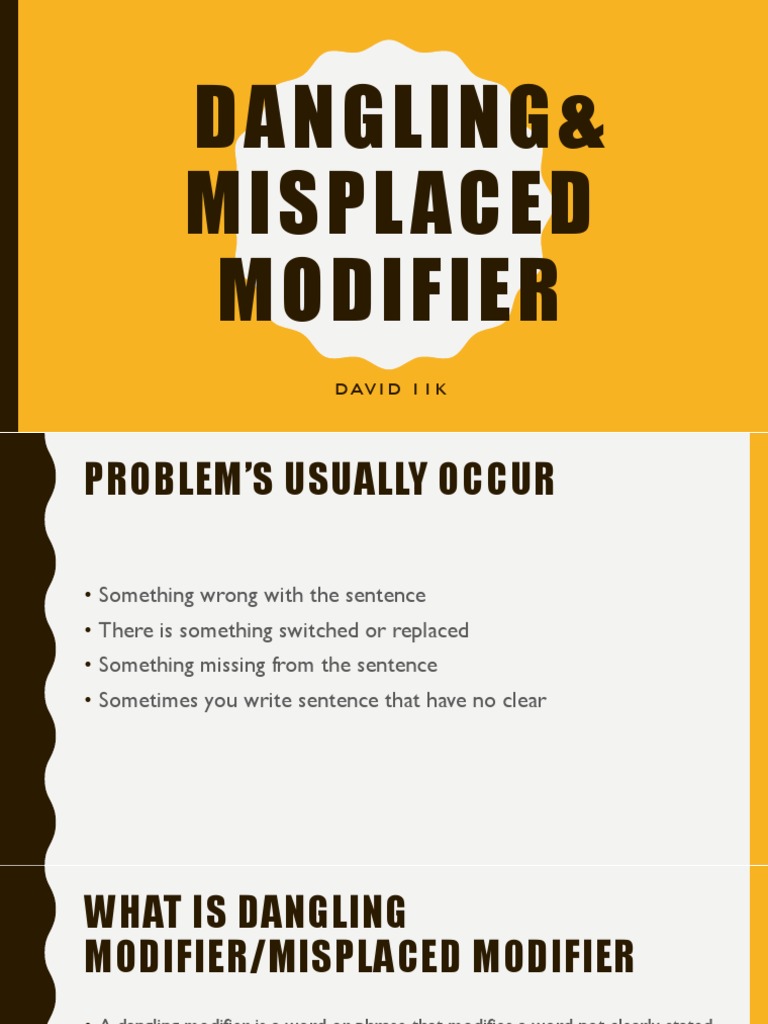 Understanding Dangling & Misplaced Modifiers | PDF | Career & Growth