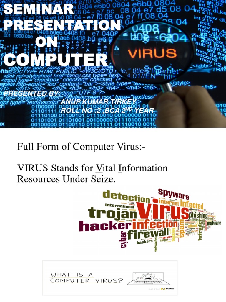 Presentation On Computer Virus | PDF | Computer Virus | Computer Science