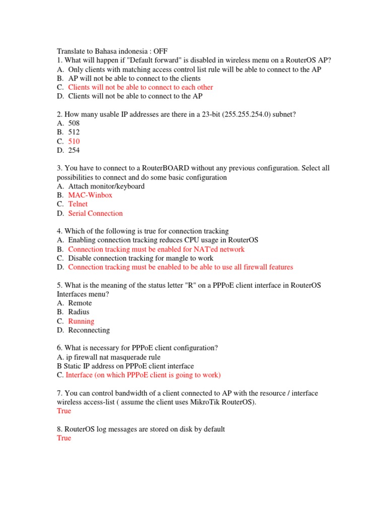 Soal Mtcna Terbaru PDF | PDF | Router (Computing) | Transmission Control Protocol