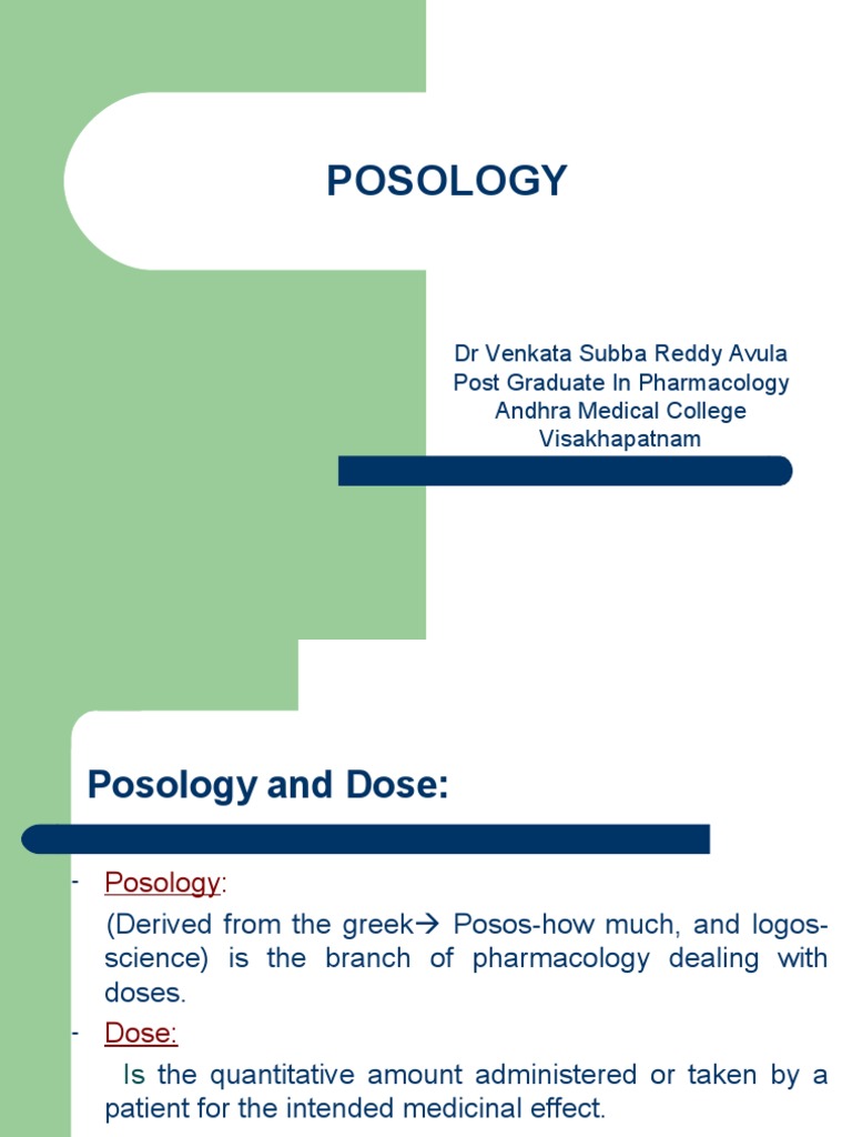 Posology 151223081101 | PDF | Dose (Biochemistry) | Chemistry