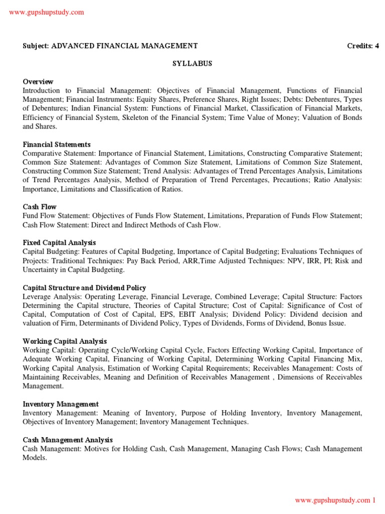 Advanced Financial Management | PDF | Financial Markets | Financial Capital