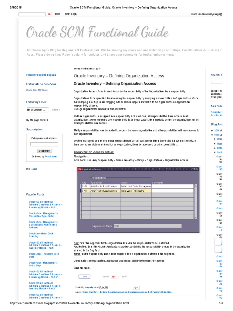 Oracle SCM Functional Guide - Oracle Inventory - Defining Organization ...