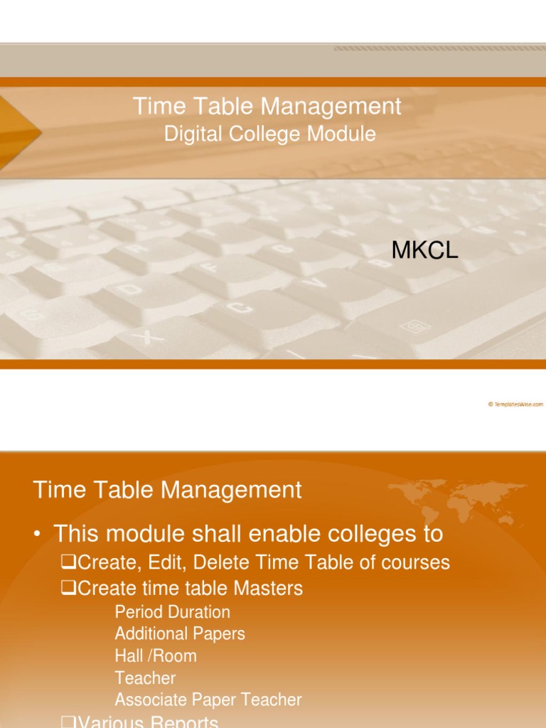 Time Table Management | PDF