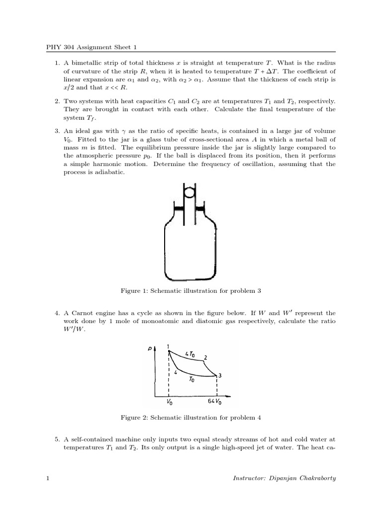Assignment - 1 Stat Mech | PDF | Temperature | Entropy