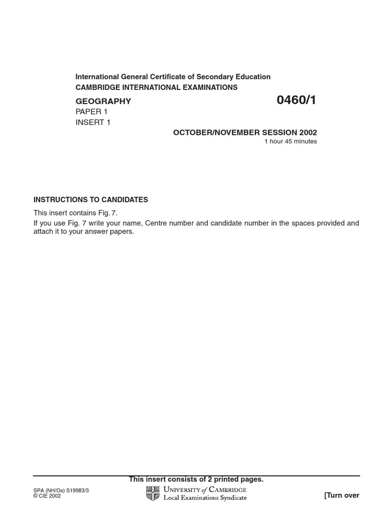 Geography: Paper 1 Insert 1 | PDF | Schools | Qualifications