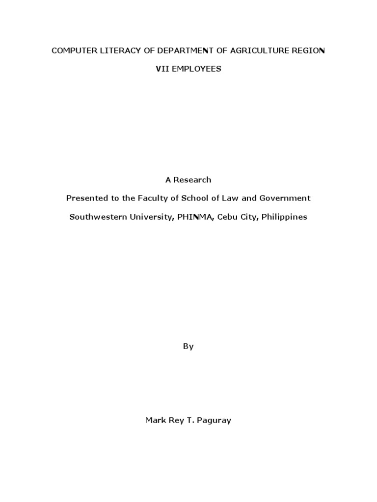 Computer Literacy | PDF | Literacy | Employment