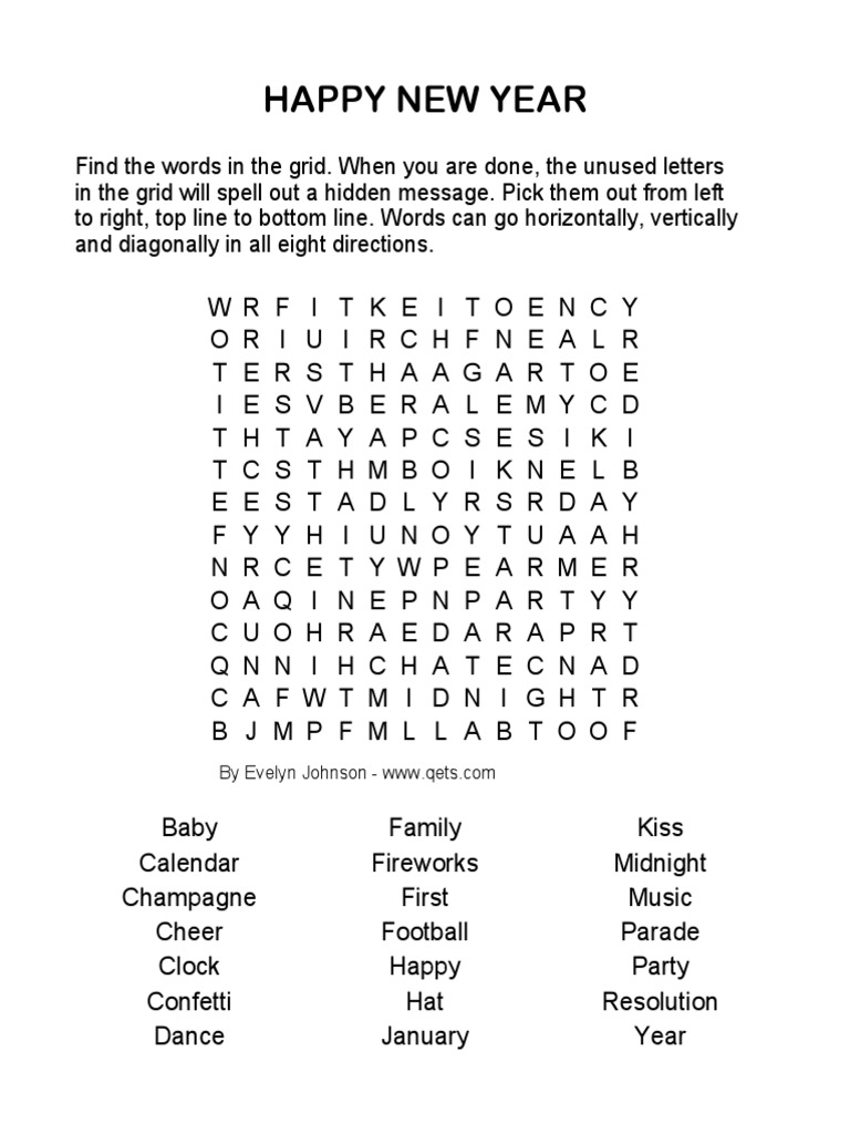 Happy New Year LP Ws Puzzle | PDF | Puzzles | Games Of Mental Skill