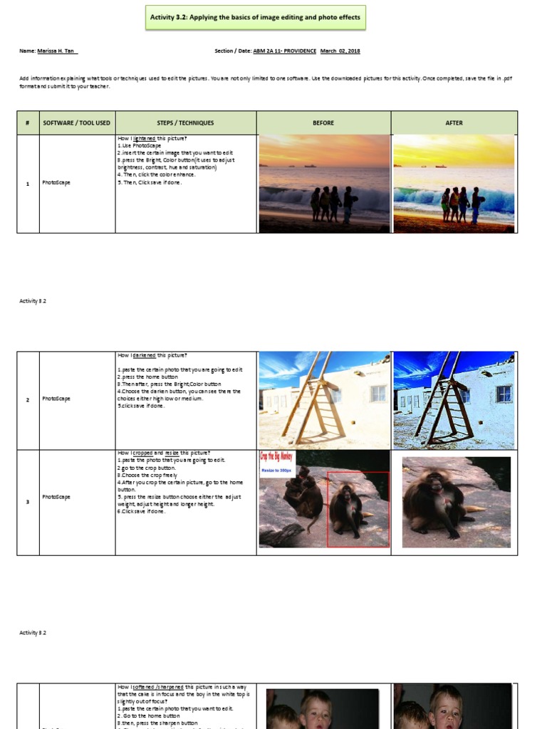 Activity 3.2: Applying The Basics of Image Editing and Photo Effects ...