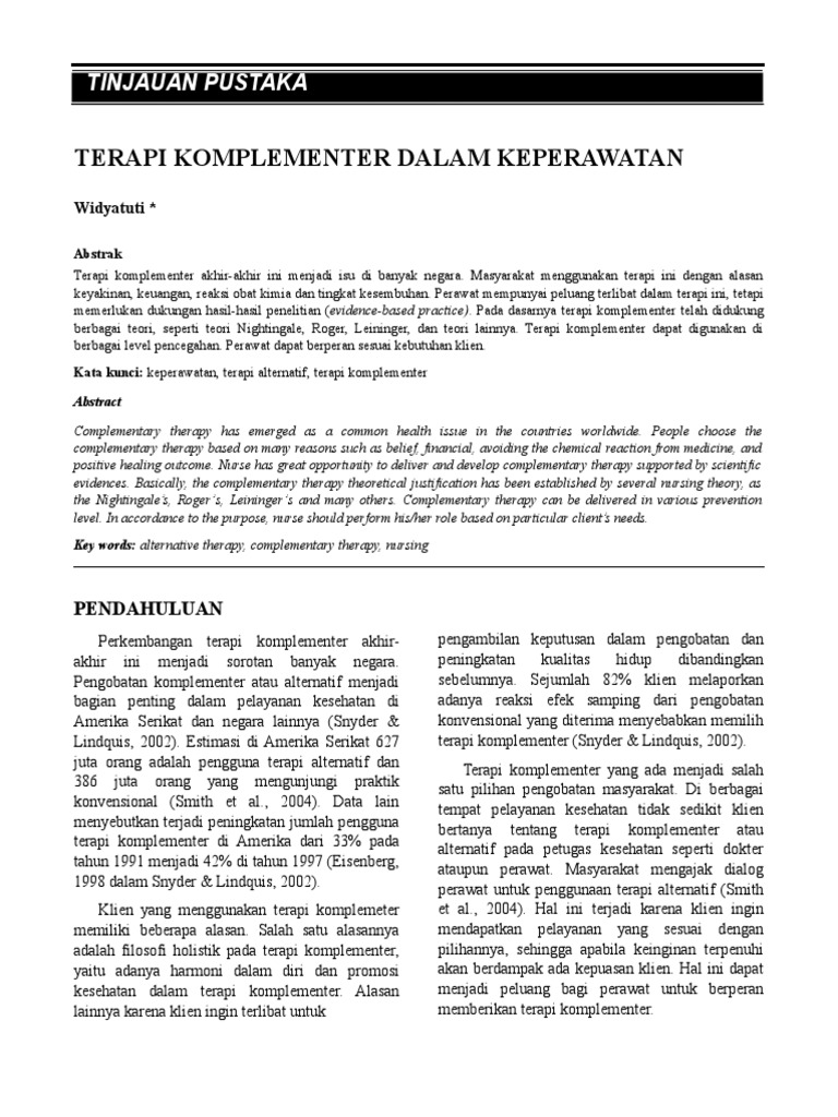 Terapi Komplementer | PDF | Pengembangan Diri | Kesehatan Holistik