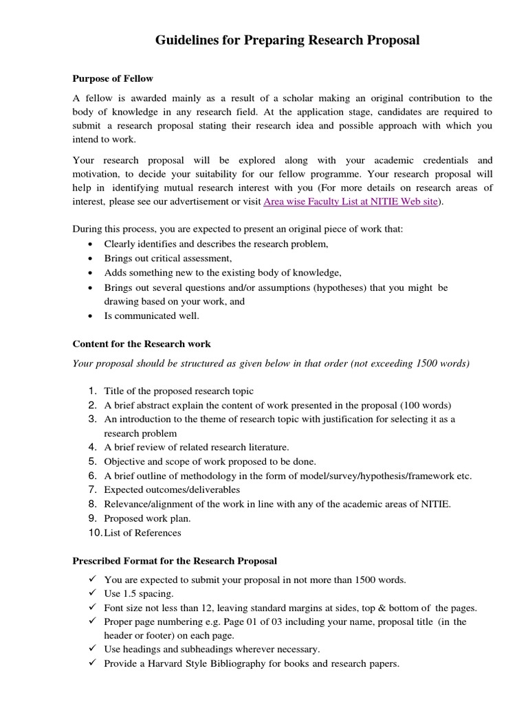 Guidelines For Preparing Research Proposal | PDF Guidelines For Preparing Research Proposal | PDF