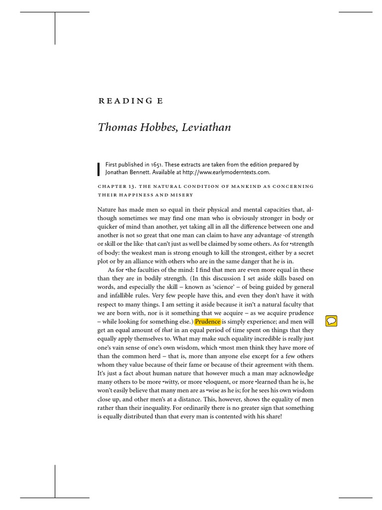 Hobbes Leviathan | PDF | Natural And Legal Rights | Leviathan (Book)