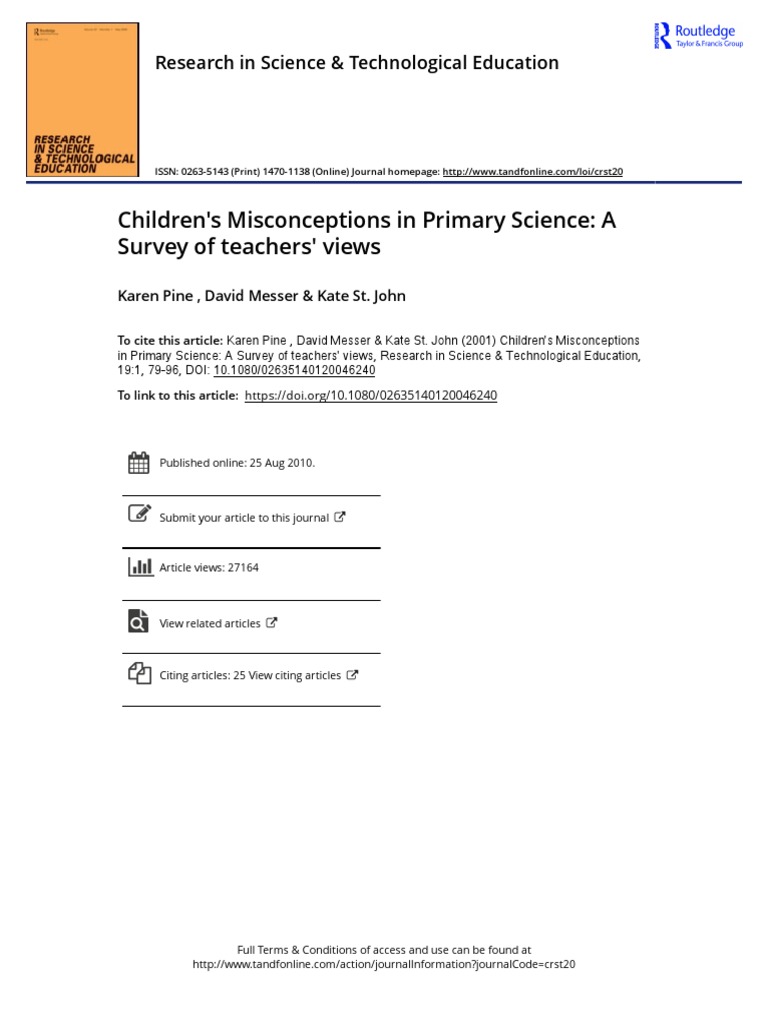 Teachers on Kids' Science Misconceptions | PDF | Question | Teachers
