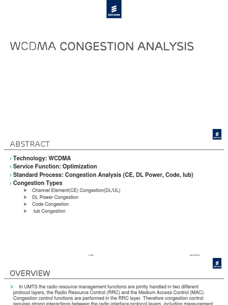 Wcdma Congestion Analysis | PDF | Network Congestion | Communications Protocols