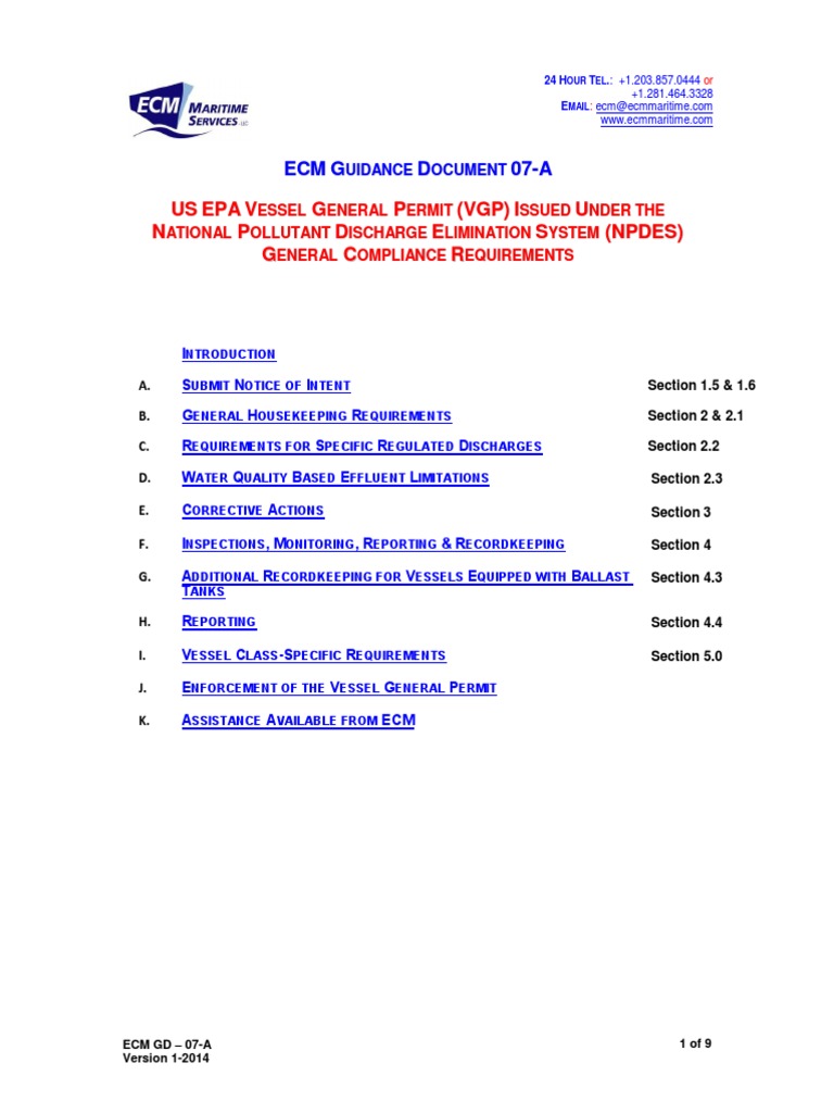 VGP Compliance Guidance Document | PDF | Clean Water Act | United ...