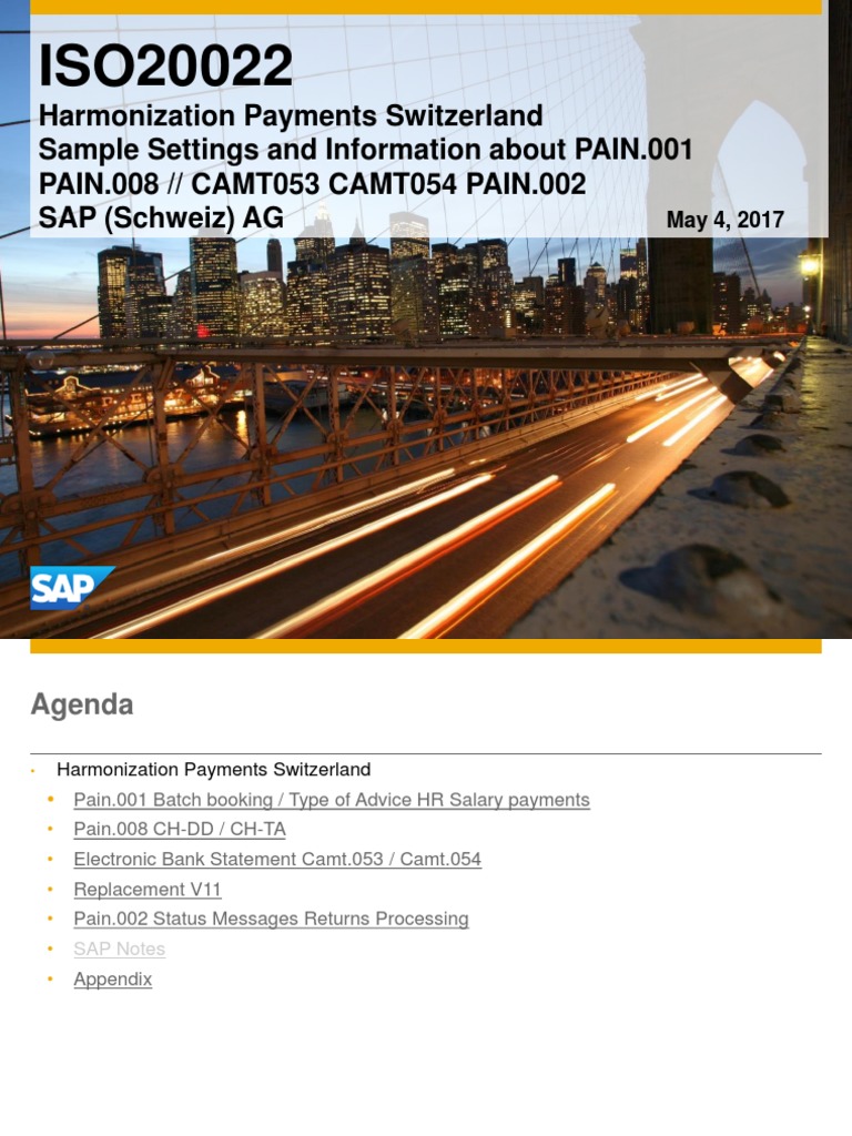 SampleSettings CH ISO20022 - 20170502 - EN | PDF | Debits And Credits ...