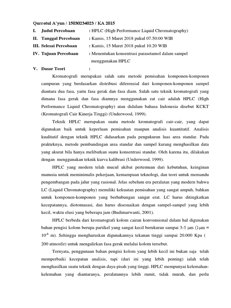 Jurnal HPLC A'yun | PDF