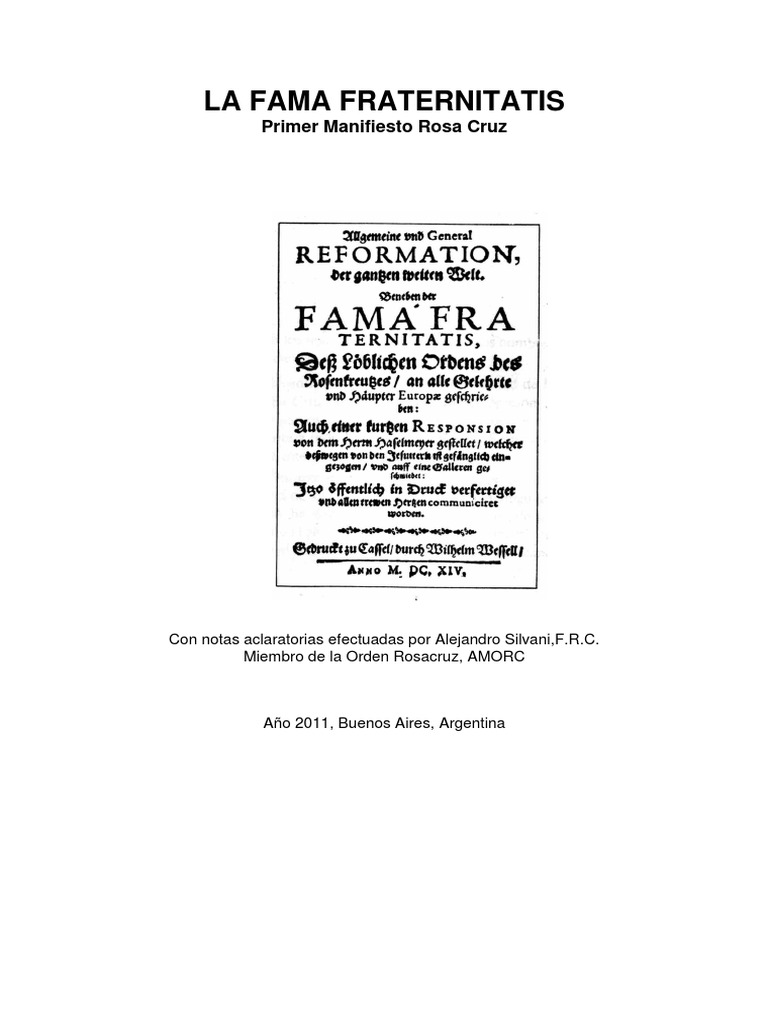 Manifiesto Rosacruz: Una Revolución Espiritual | PDF