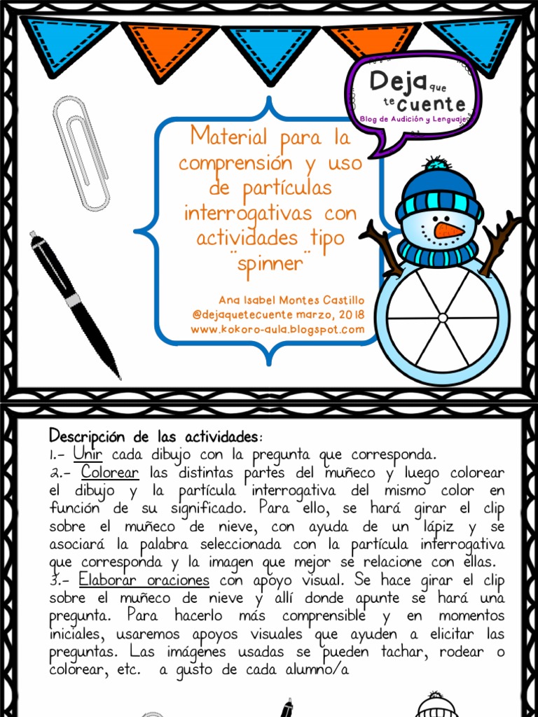Partículas Interrogativas Actividades Tipo Spinner