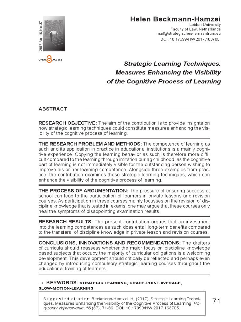 Helen Beckmann-Hamzei | PDF | Curriculum | Learning