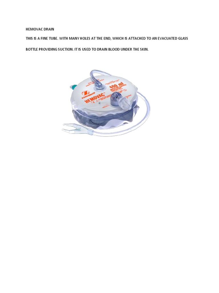 HEMOVAC Drain for Blood Suction | PDF | Home & Garden | Art