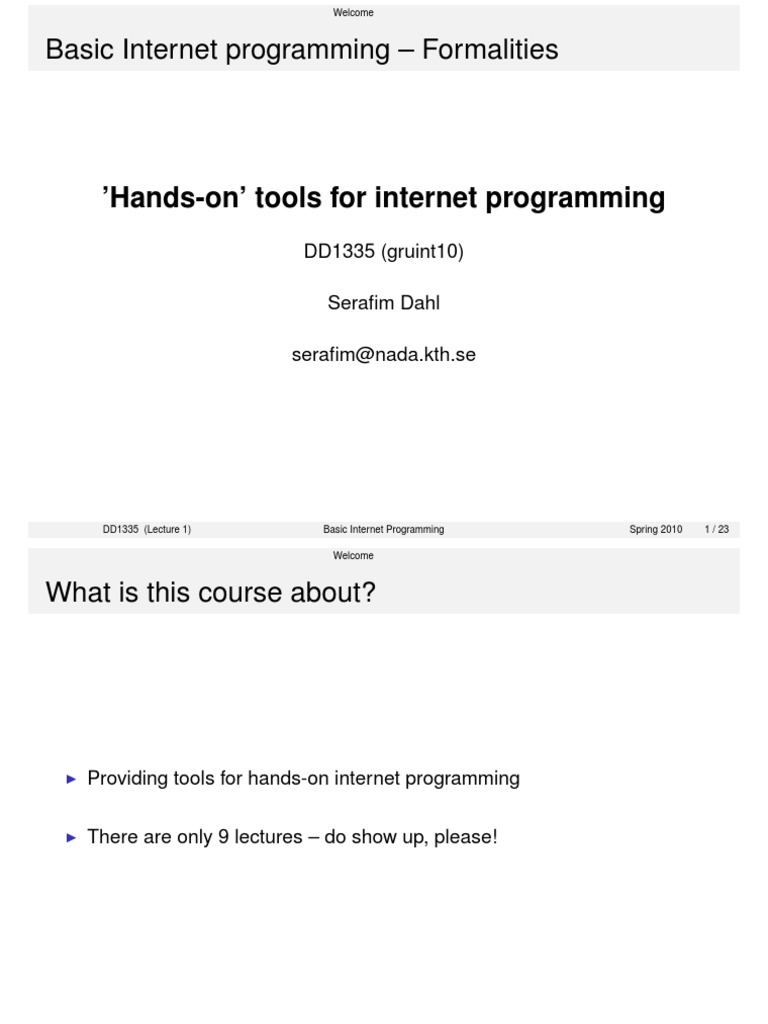 Basic Internet Programming - Formalities | PDF | Internet Protocols ...