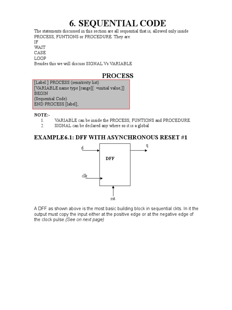 Sequential Code: Process | PDF | Control Flow | Electrical Engineering