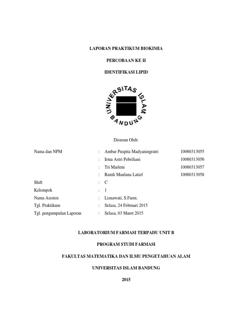 Laporan Praktikum Biokimia Identifikasi | PDF