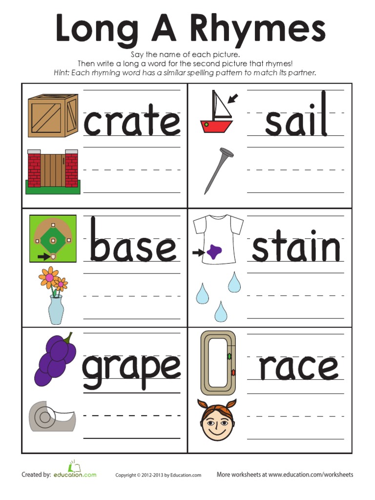 Learning Long Vowels A Rhymes | PDF | Games & Activities | Social Science