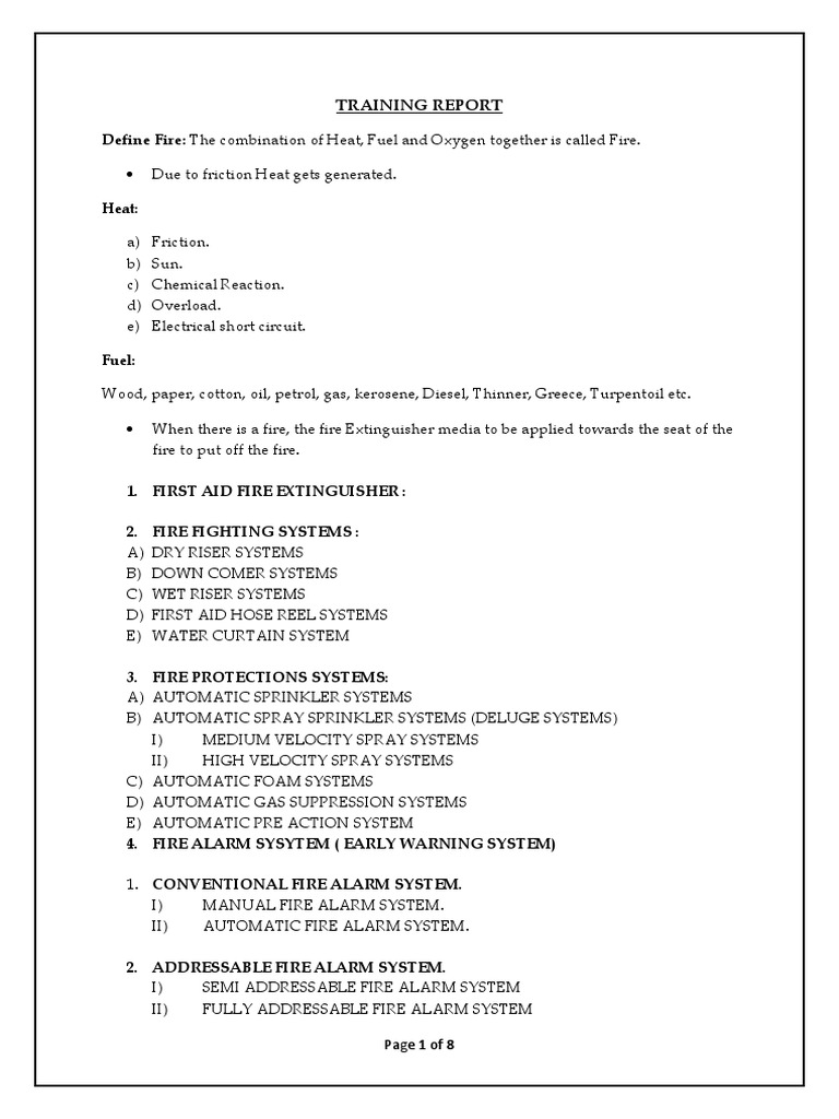 Training Report | PDF | Fires | Pipe (Fluid Conveyance)