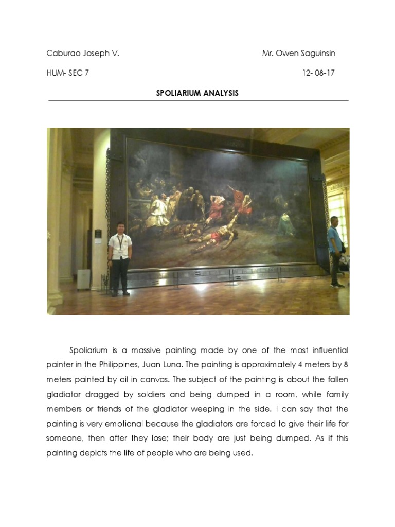 Spoliarium Painting Analysis | PDF | Art