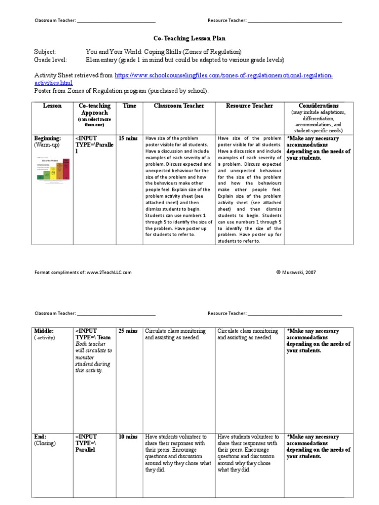 Activities - HTML: Co-Teaching Lesson Plan | PDF | Lesson Plan | Teachers