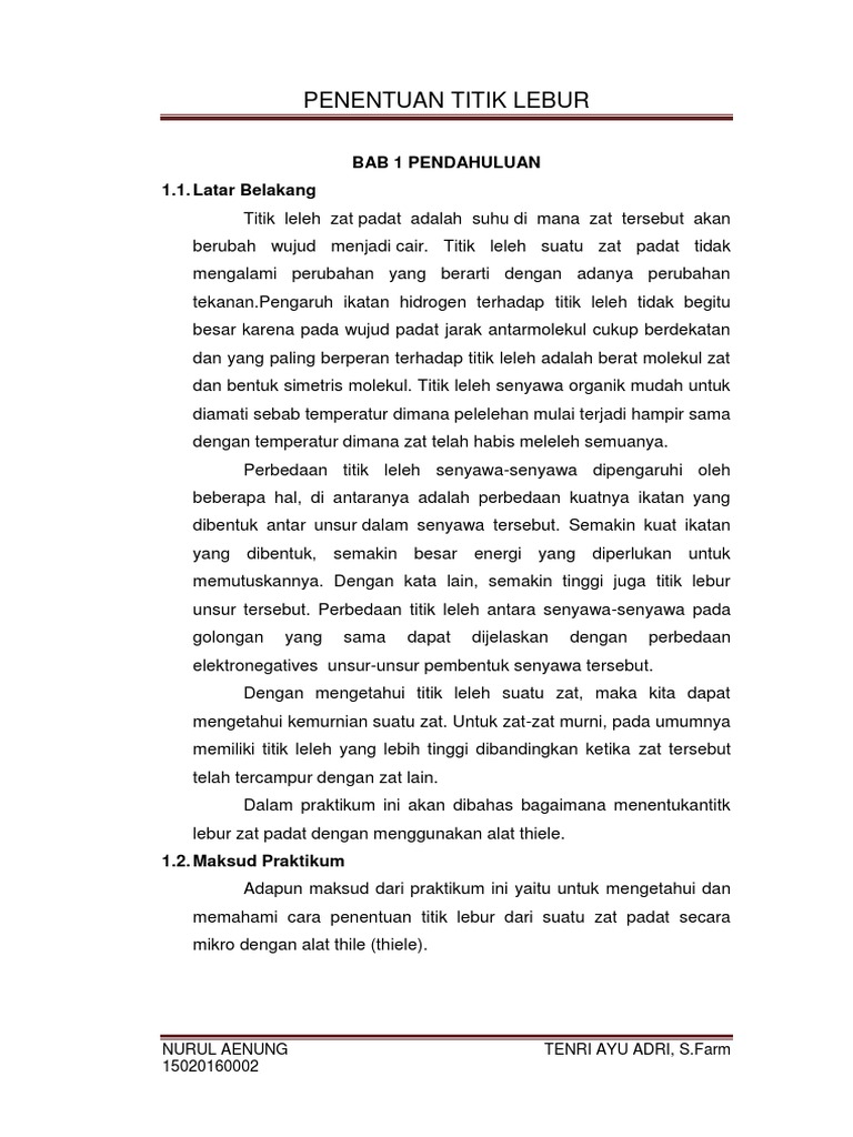 Penentuan Titik Lebur | PDF