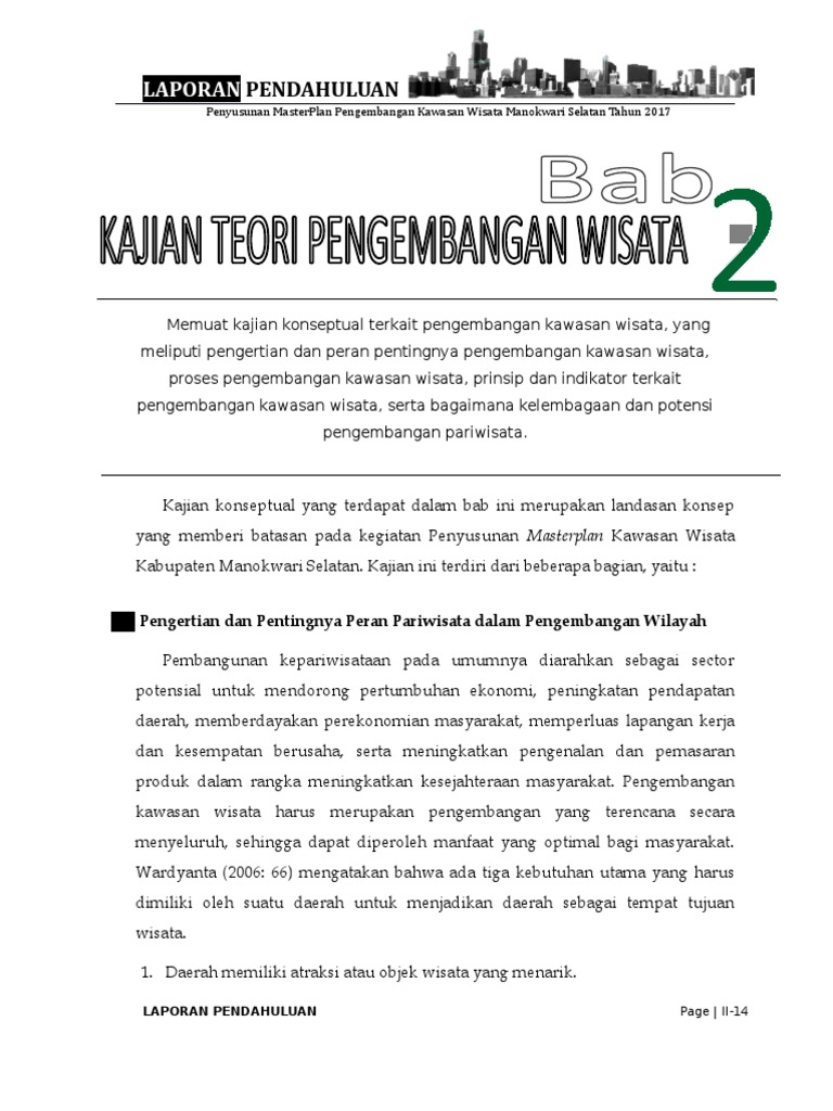 BAB II - Kajian Teori Pengembangan Kawasan Wisata (Repaired) - 1 | PDF