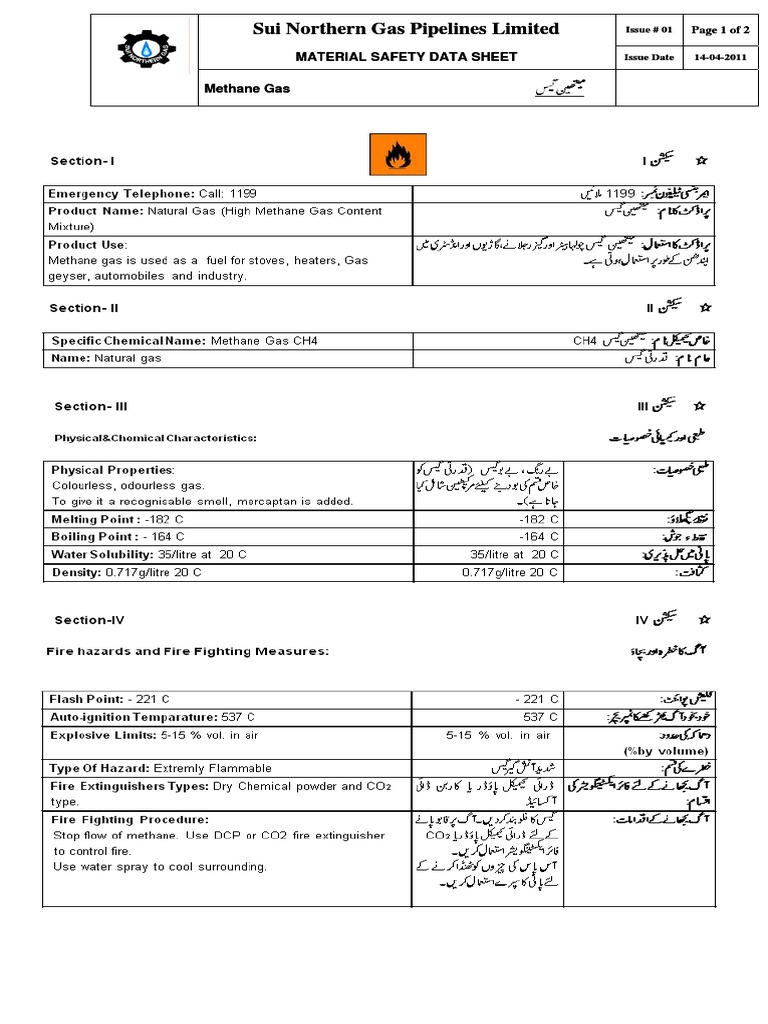 MethaneGas MSDS | PDF