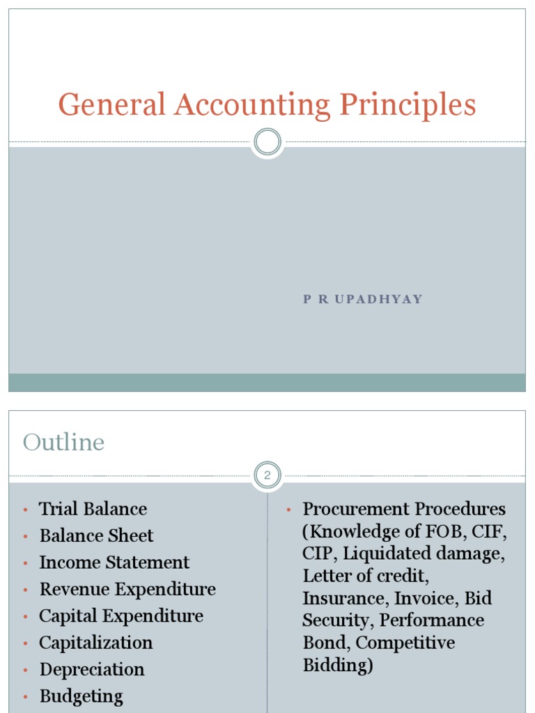 General Accounting Principles - PRU | PDF | Debits And Credits | Expense