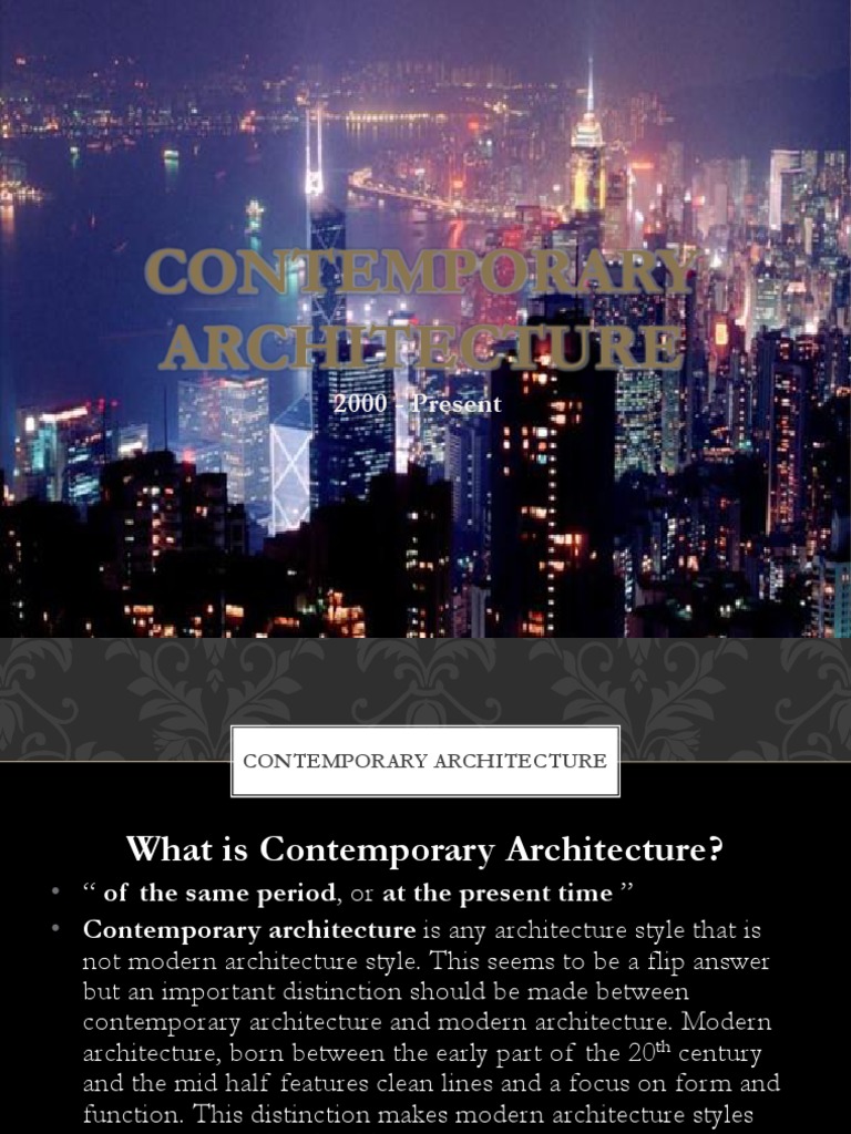 Contemporary Architecture | PDF | Environmental Design | Style