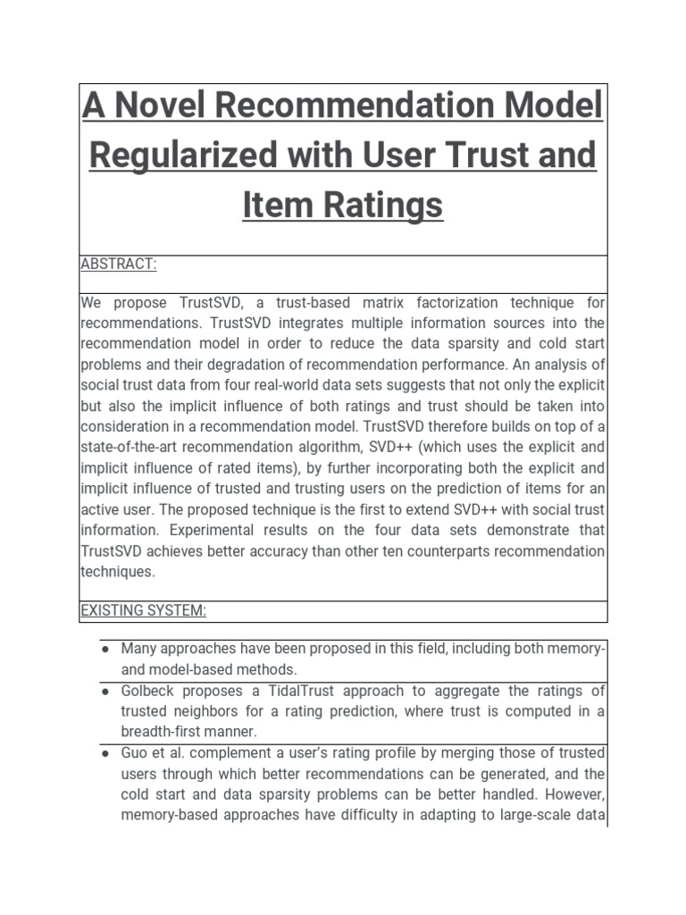 A Novel Recommendation Model Regularized With User Trust and Item ...