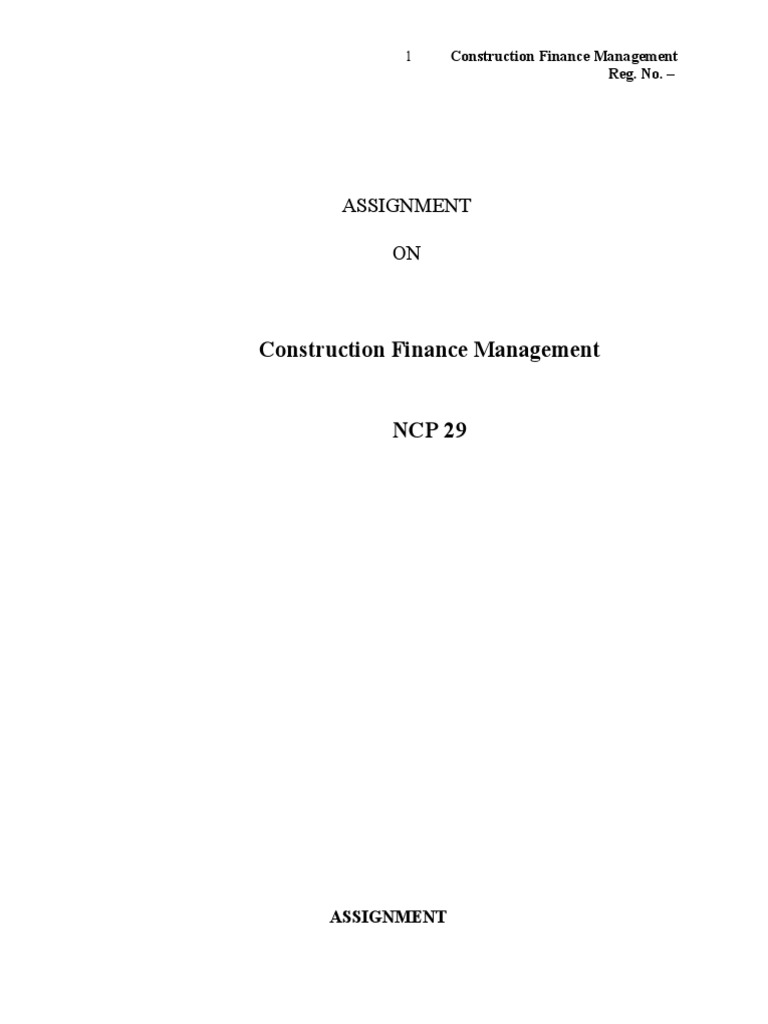 Construction Finance Management: Assignment ON | PDF | Interest | Wall