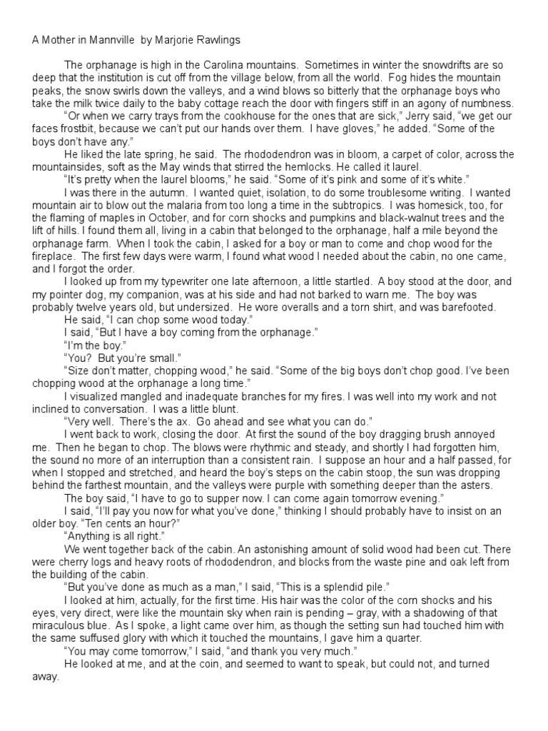 A Mother in Mannville | PDF | Nature