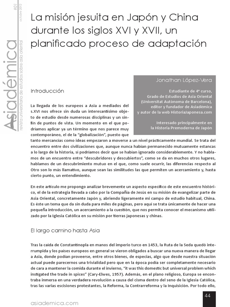 La Misión Jesuita en Japón y China PDF | PDF | Shogun | Sociedad de jesus