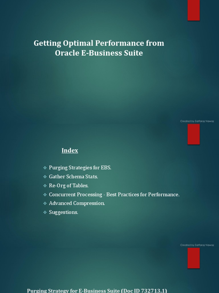 Best Practise For Ebs | PDF | Cache (Computing) | Oracle Database