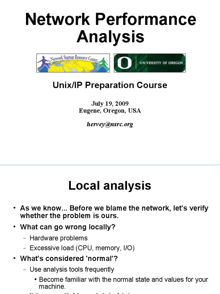 Network Performance Analysis: Unix/IP Preparation Course | PDF ...