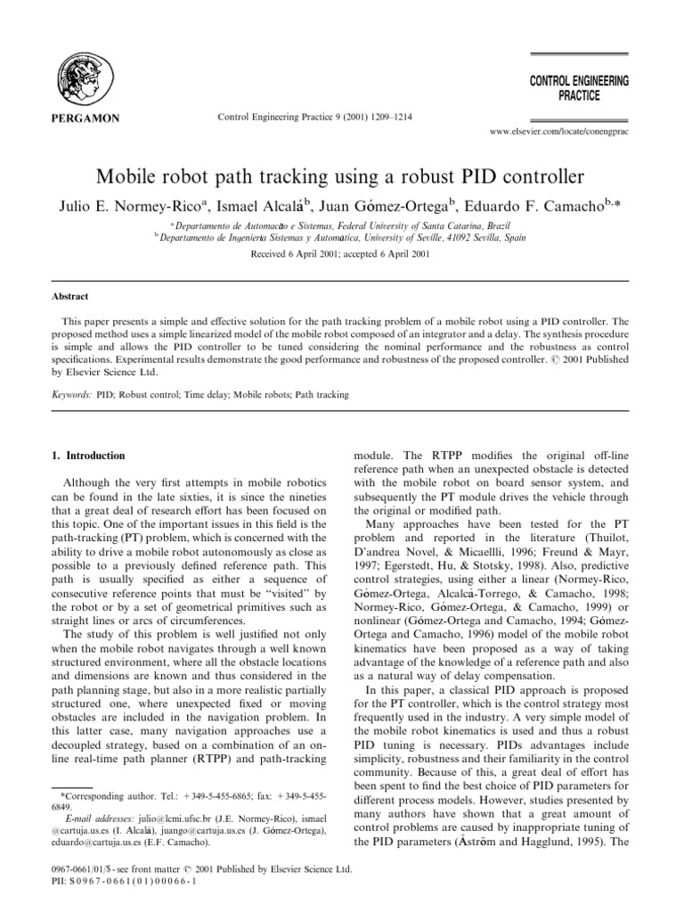 Mobile Robot Path Tracking Using A Robust PID Controller | PDF | Control Theory | Mathematical Model