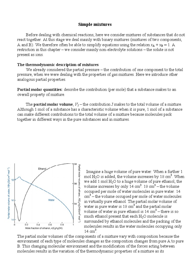 Simple Mixtures | PDF | Solution | Solubility