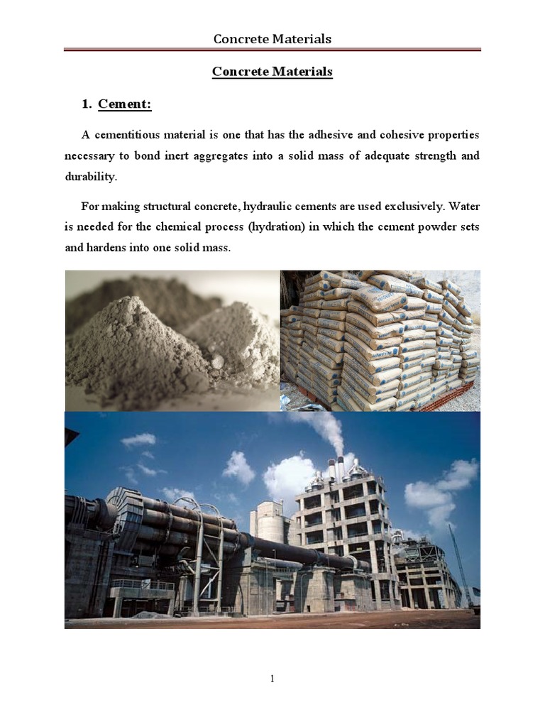 Concrete Materials Guide | PDF | Construction Aggregate | Concrete