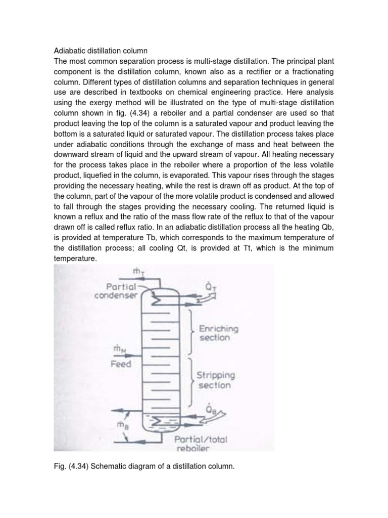 Adiabatic Distillation Column Ingles | PDF | Distillation | Exergy